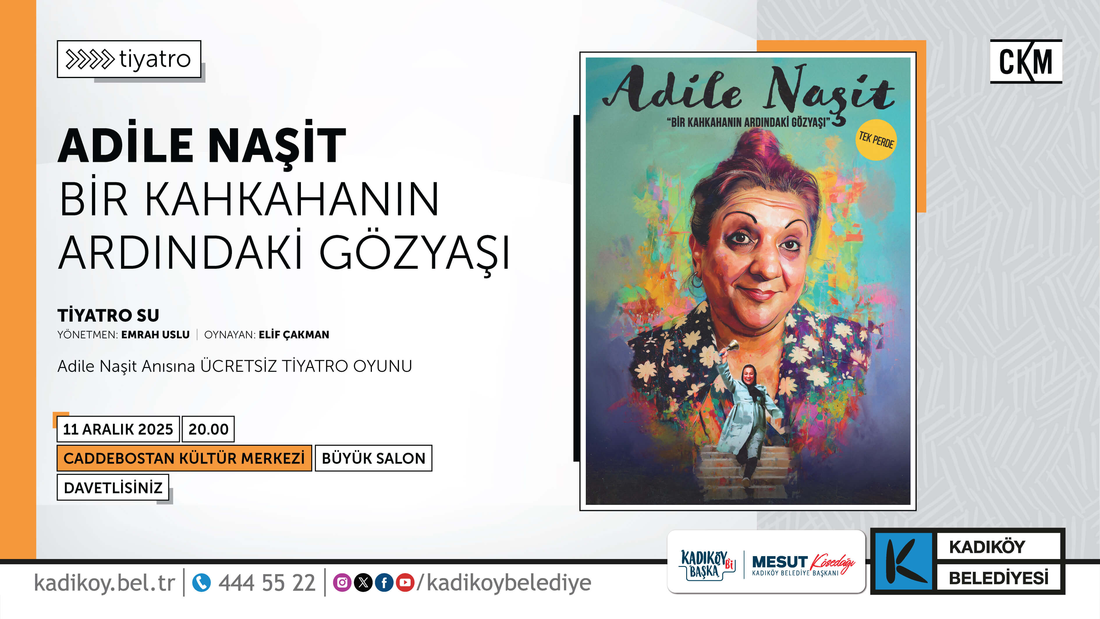 Adile Naşit’in yaşam öyküsü CKM’de sahnelenecek| Haberler